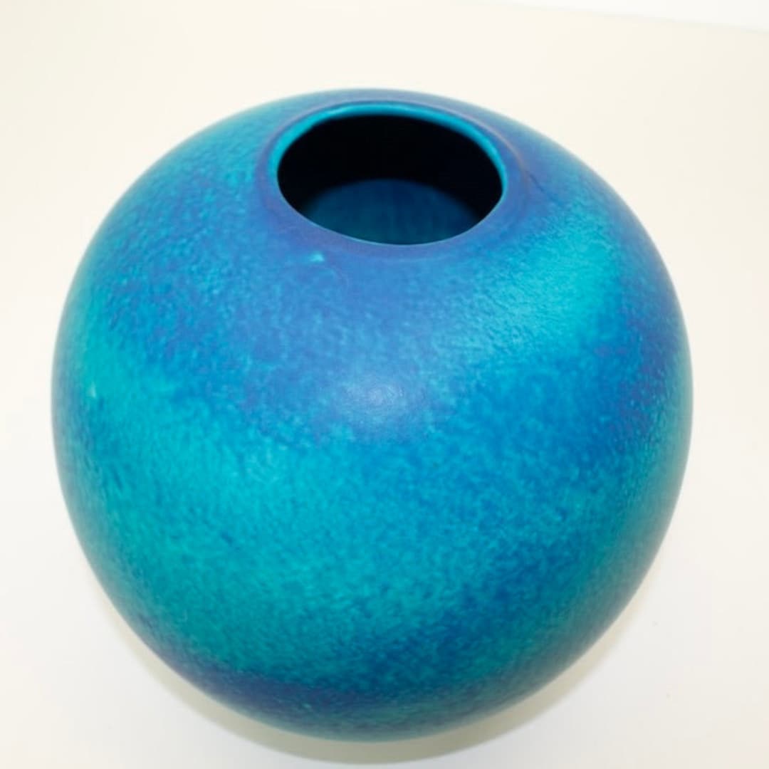 Aqua Ombré Swirl Ceramic Vase - Etsy