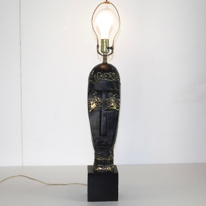 1950s Tribal Head Bust Table Lamp - Etsy
