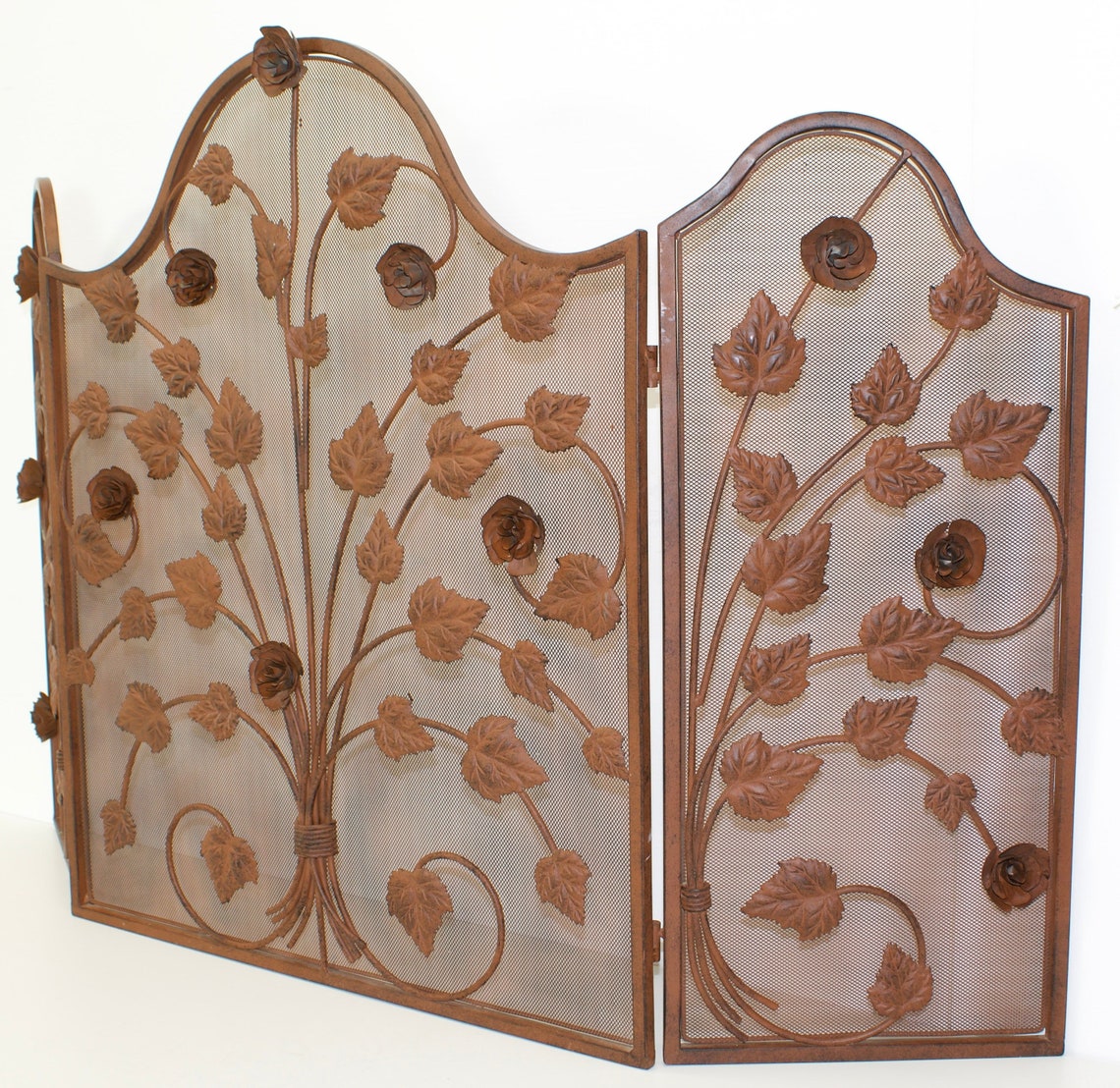 Wrought Iron Ivy Design Fireplace Screen - Etsy