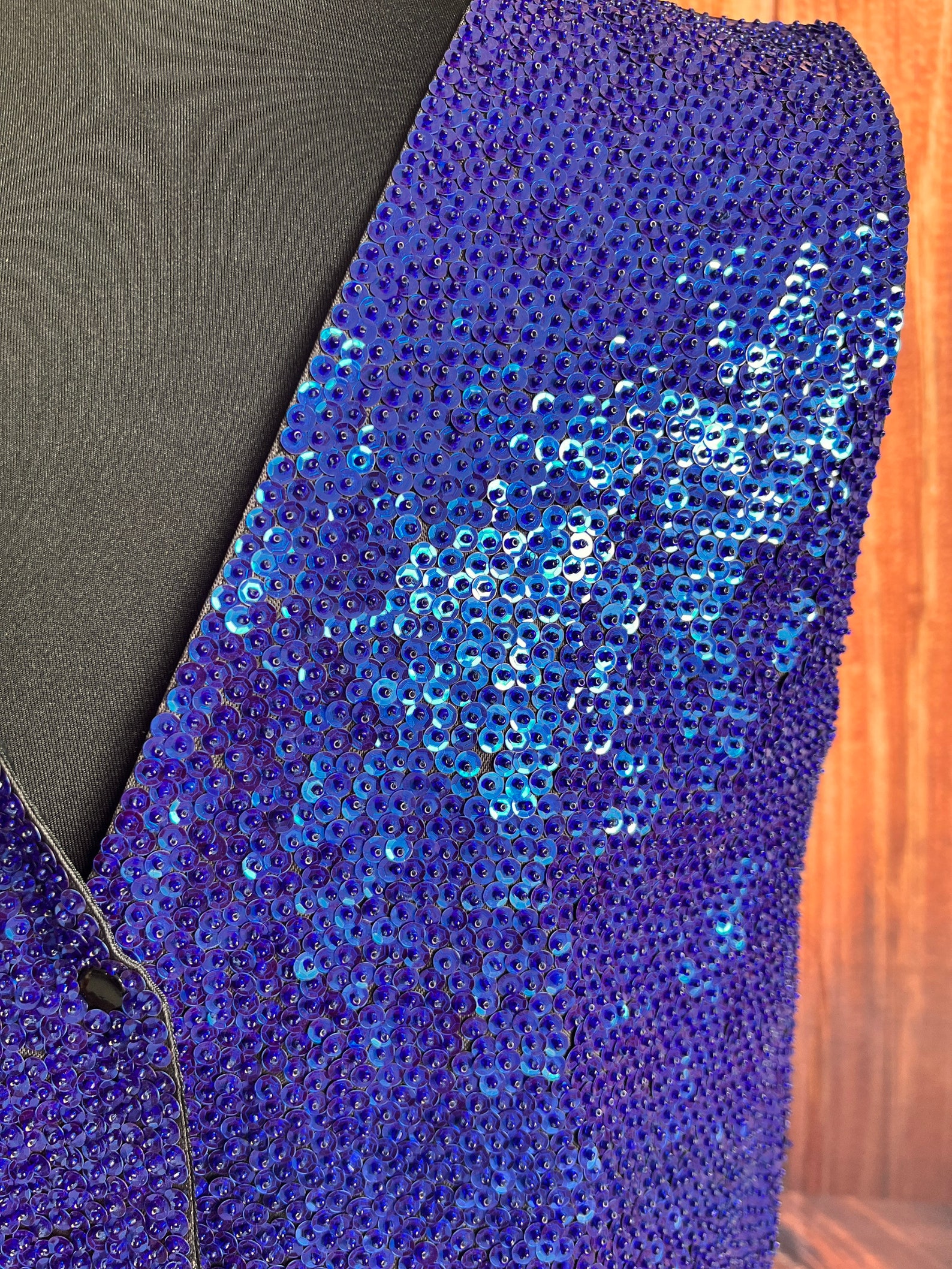 Royal Blue Sequined Stage Vest With Blue Bird - Etsy
