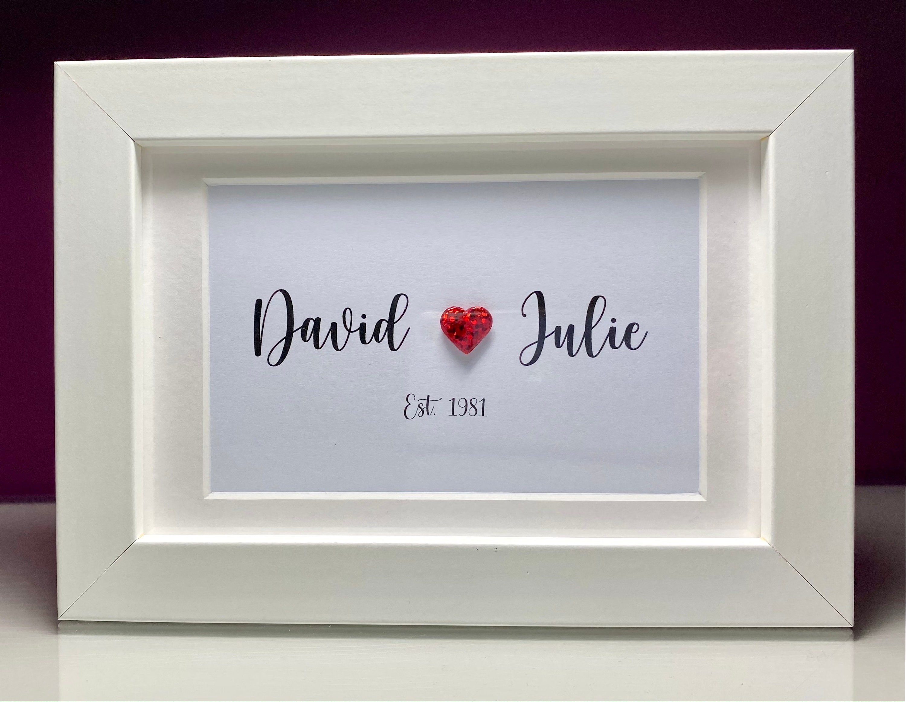 Personalised Valentines Framed Artwork - Etsy