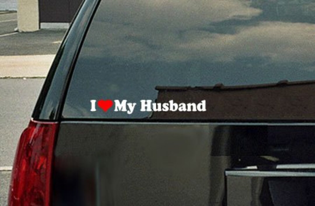 I Heart Love My Husband Bumper Sticker Window Laptop Car Decal Vinyl ...