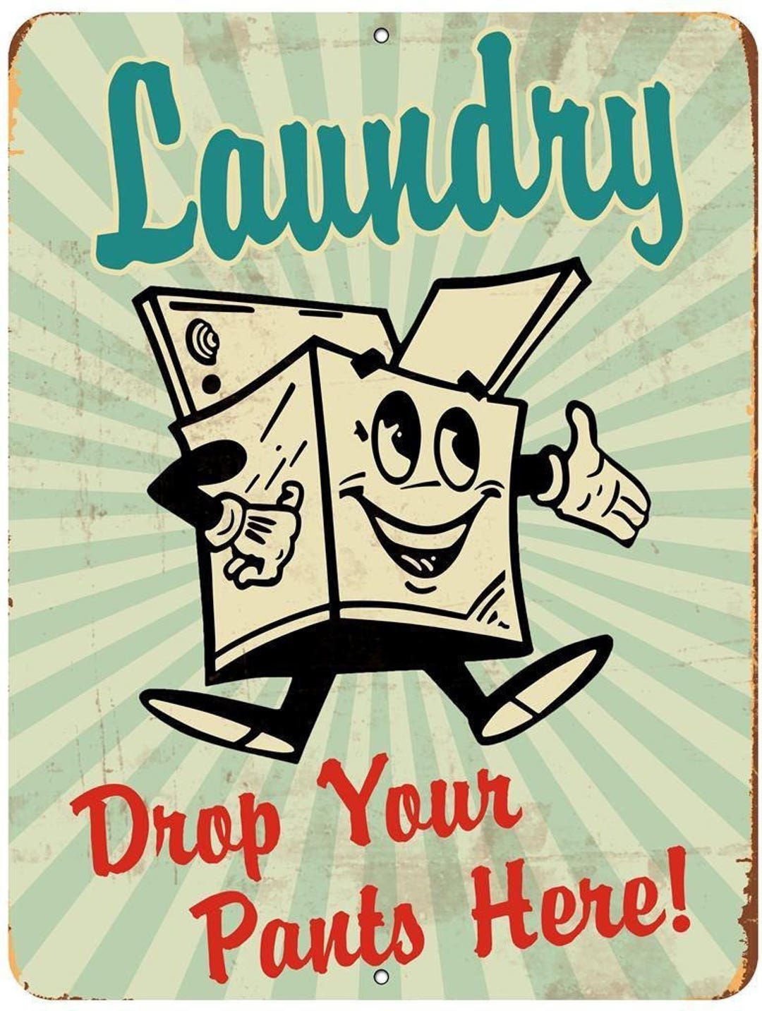 Laundry Drop Your Pants Here Sign Retro Vintage Tin Metal - Etsy