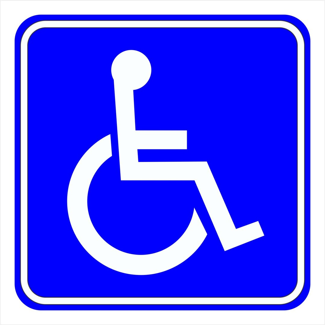 Disabled Wheelchair Symbol BLUE - Handicapped - Window Bumper Laptop ...