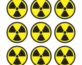 Radiation Nuclear Symbol Sheet of 12 Window Bumper Sticker | Etsy
