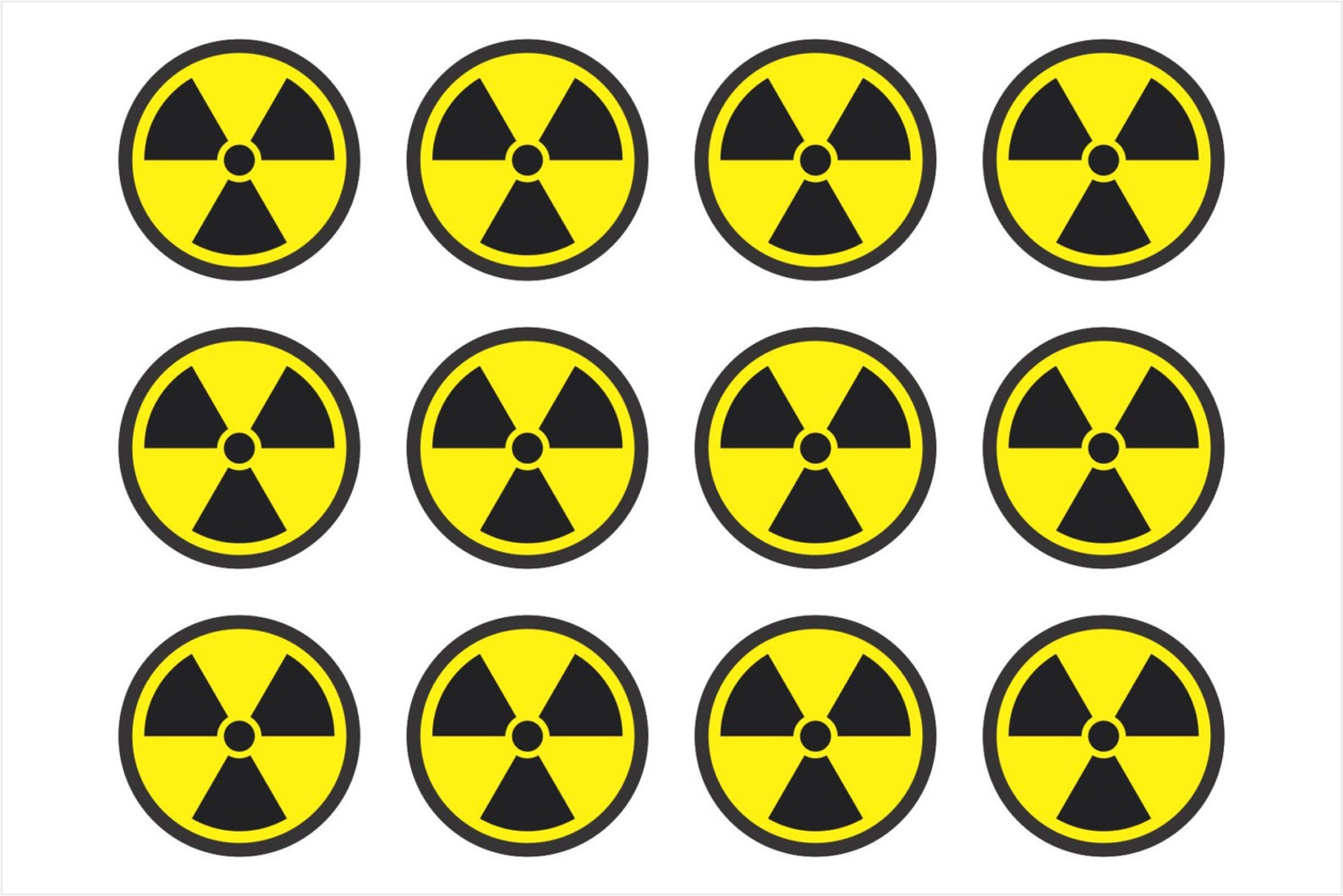 Radiation Nuclear Symbol Sheet of 12 Window Bumper Sticker | Etsy