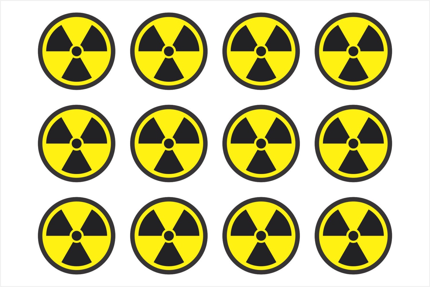 Radiation Nuclear Symbol Sheet of 12 Window Bumper Sticker | Etsy