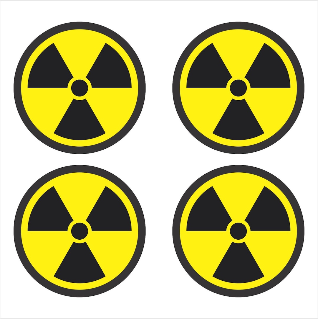 Radiation Nuclear Symbol Sheet of 4 - Window Bumper Sticker BS-506010 ...