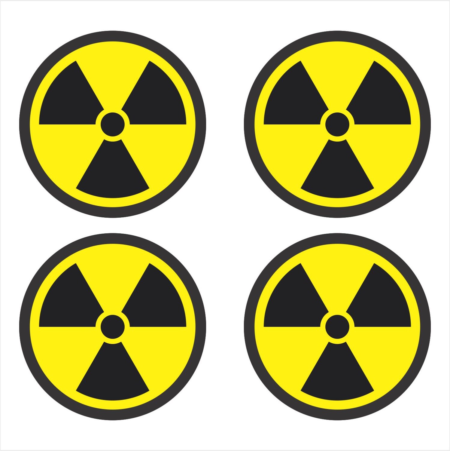 Radiation Nuclear Symbol Sheet of 4 Window Bumper Sticker | Etsy