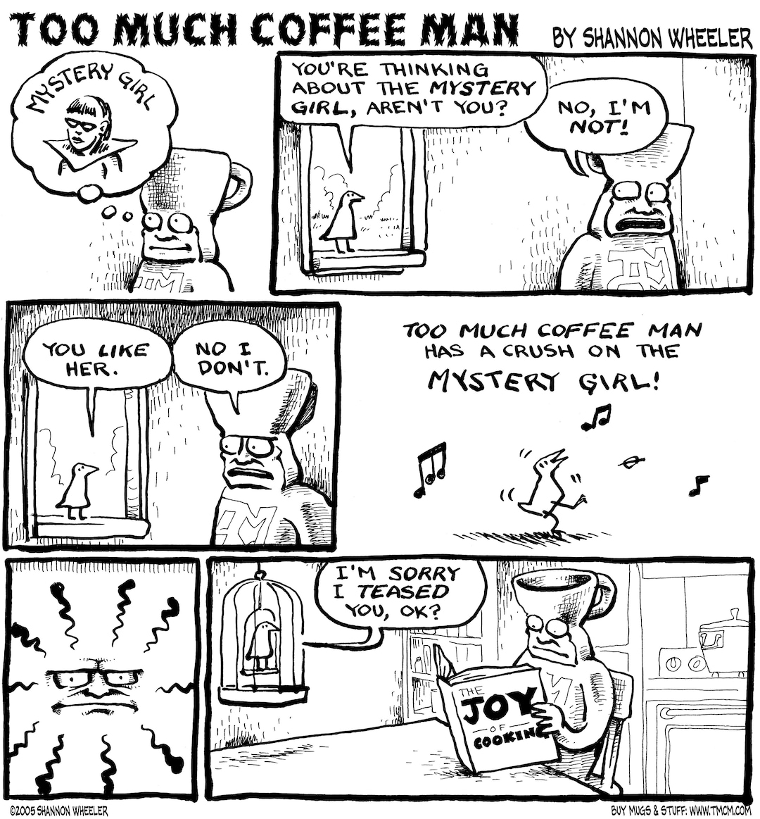 Art of 2005 Too Much Coffee Man Cartoon - Etsy
