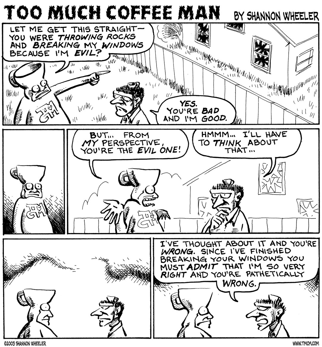 Art of Too Much Coffee Man and Neighbor (2003) ART - Etsy