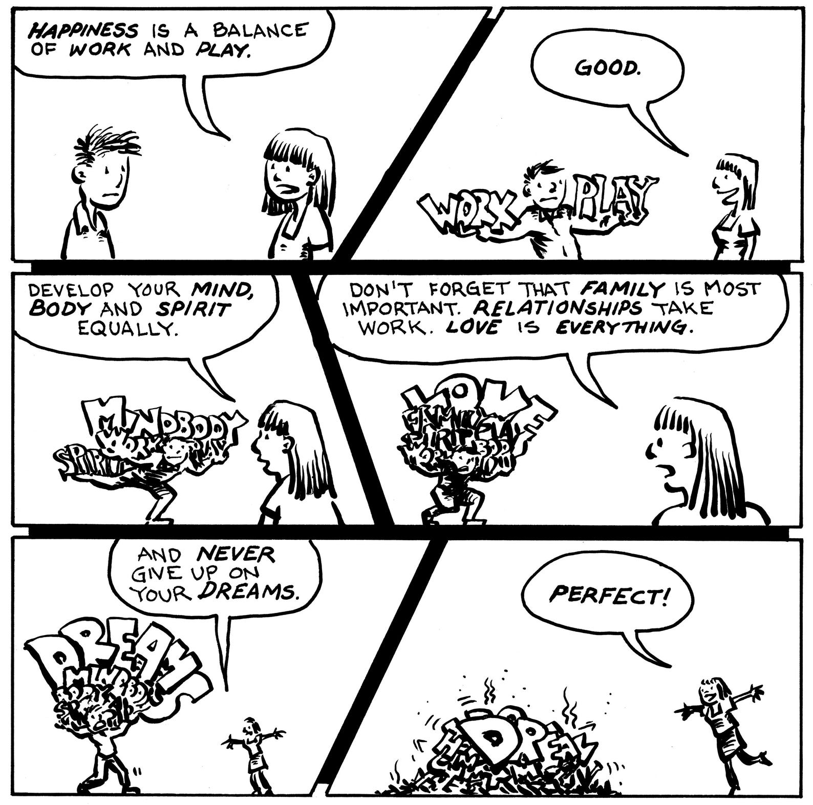 Art of Too Much Coffee Man Life Balance Cartoon (2010) ART - Etsy
