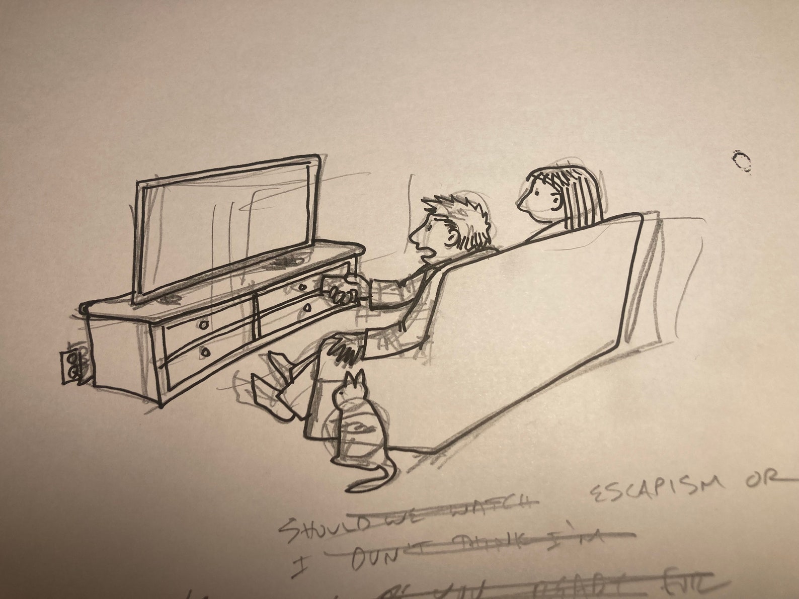 Art of "escapism or Tragedy" Nydaily Cartoon (original) - Etsy