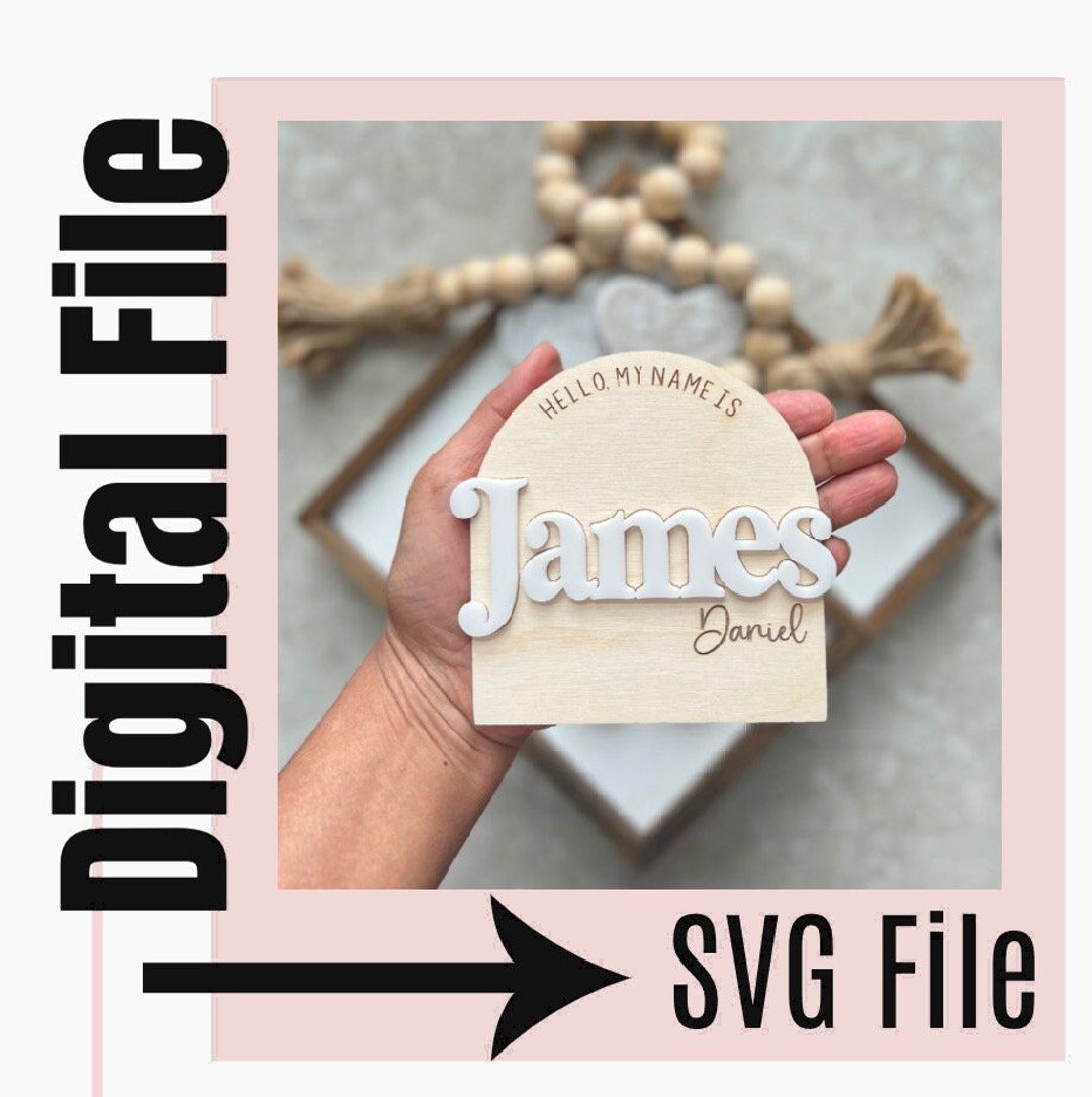 Birth Announcement SVG File | Name Sign Svg File | Custom Baby Name ...