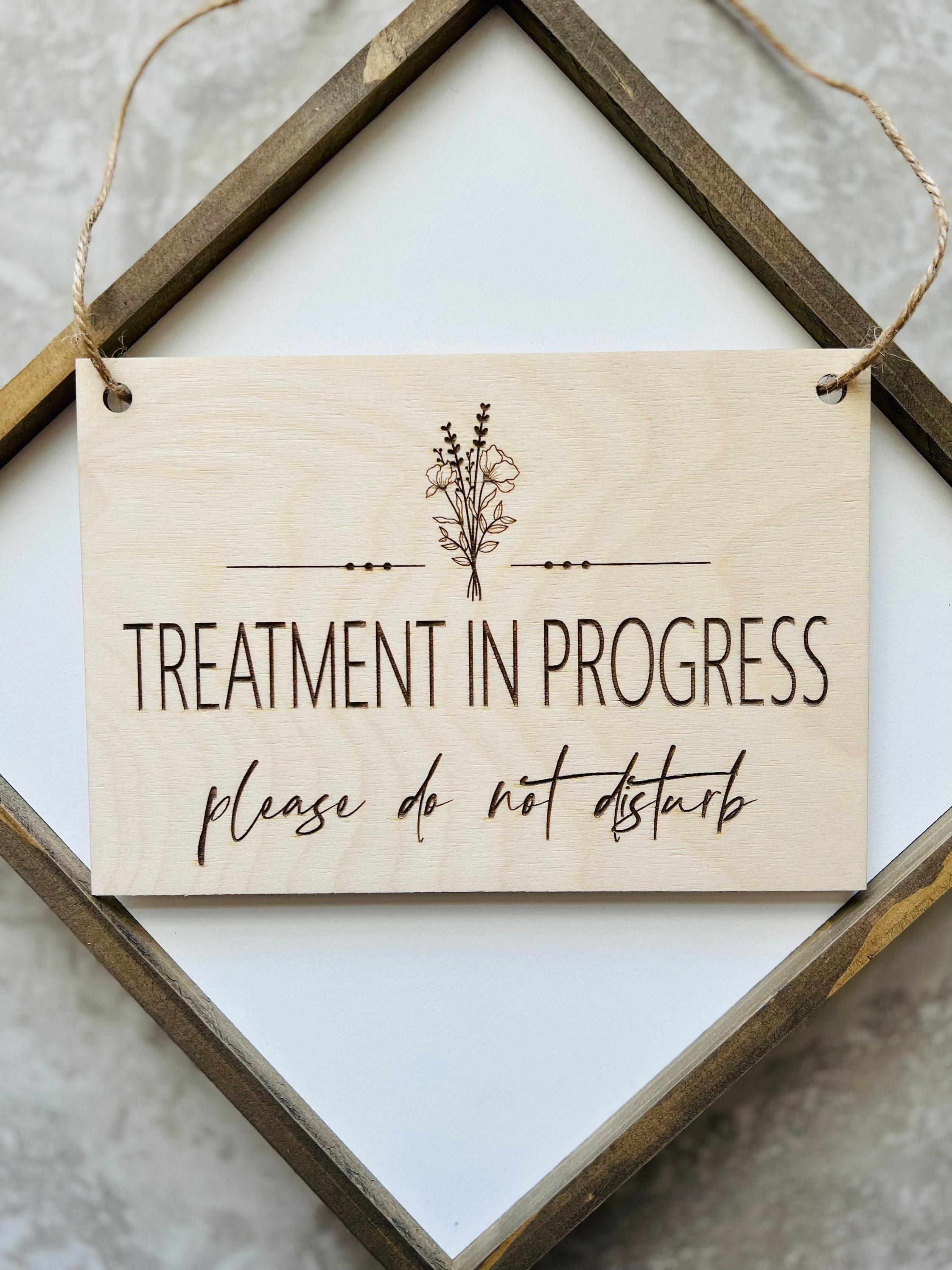 Engraved Flowers Please Do Not Disturb Sign |treatment in Session Sign ...