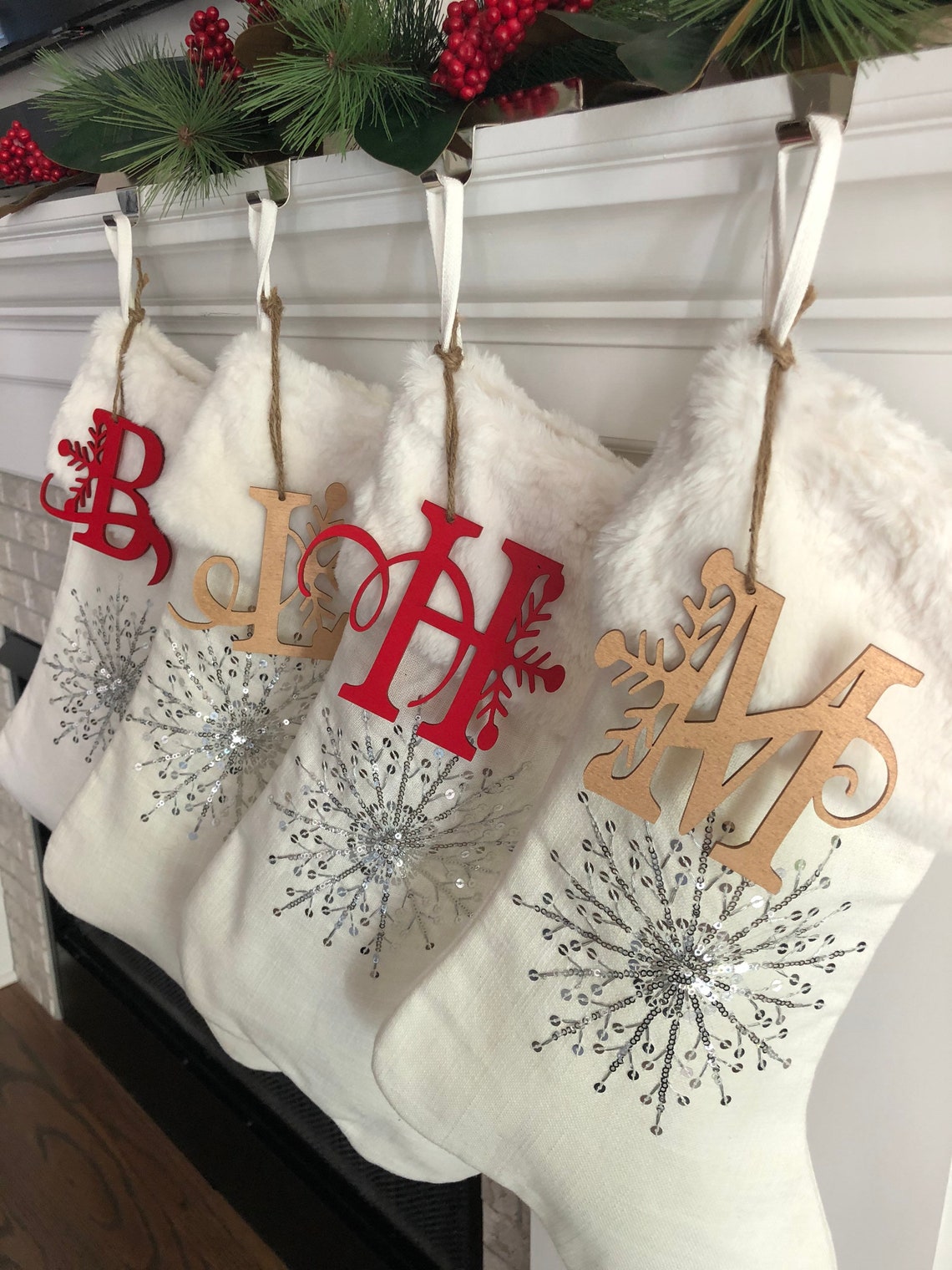 Stocking Tags Customized wooden labels Personalized | Etsy