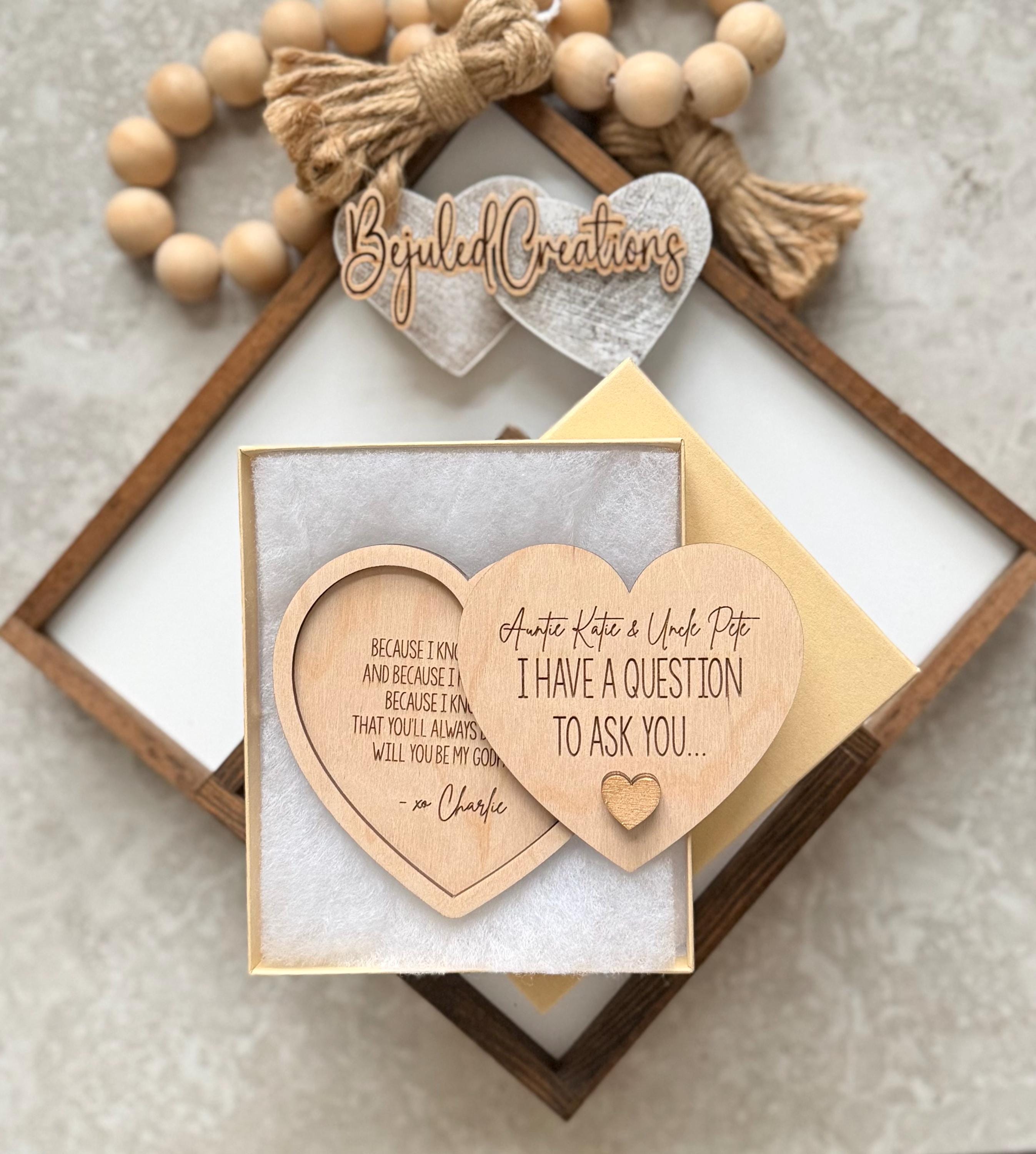 Godparent Proposal Box | Will You Be My Godparents | Baby Christening ...