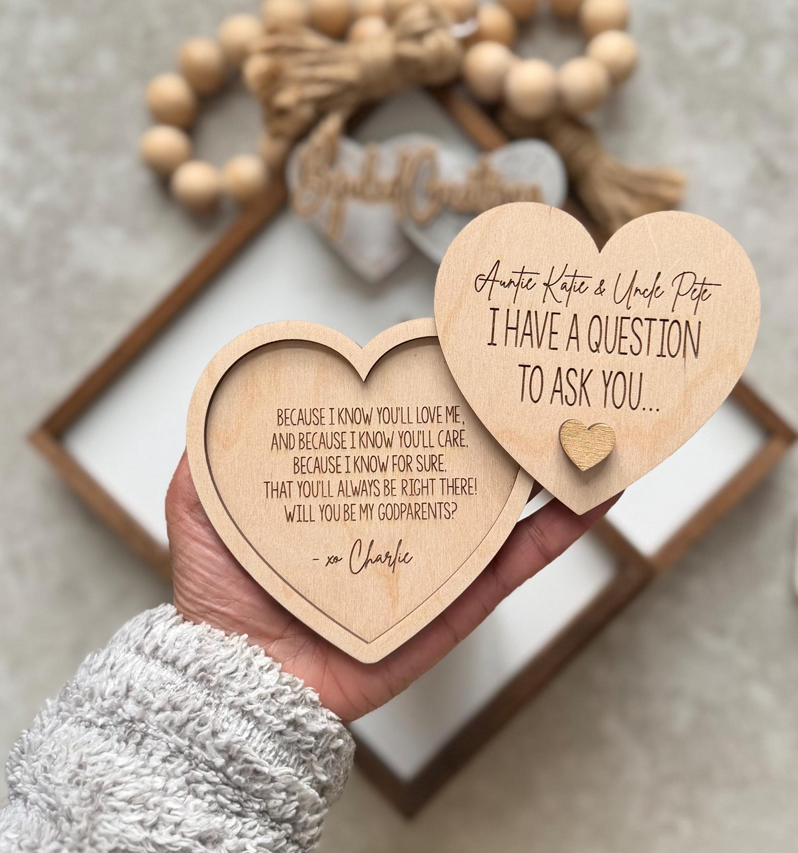 Godparent Proposal Box | Will You Be My Godparents | Baby Christening ...