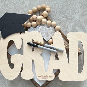 Grad Sign Graduation Cap Wood Sign 2024 Grad Party Backdrop Decor High ...