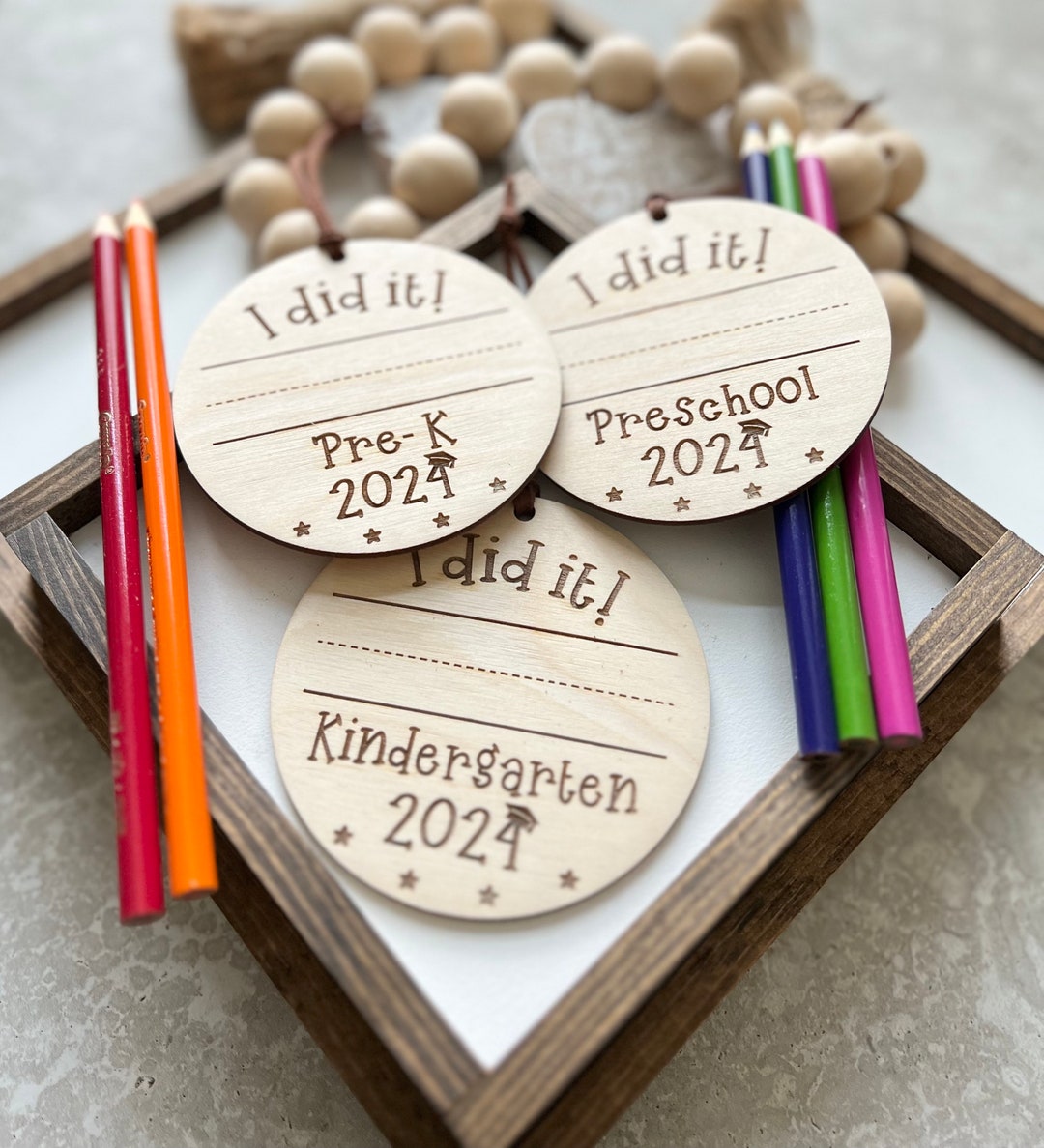 Kindergarten and Preschool Graduation Ornaments | Child's Handwriting ...