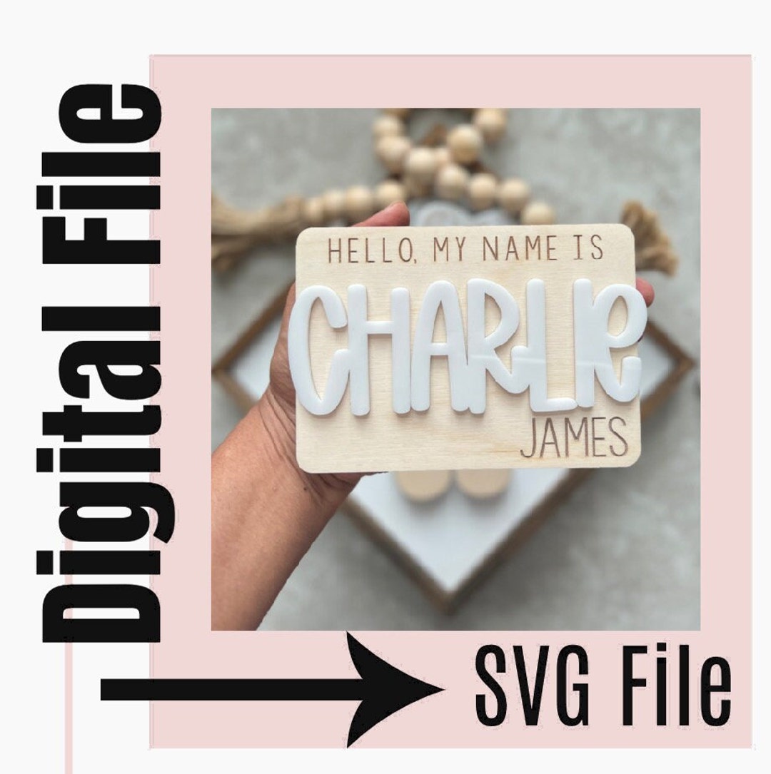 Birth Announcement SVG File | Name Sign Svg File | Custom Baby Name ...