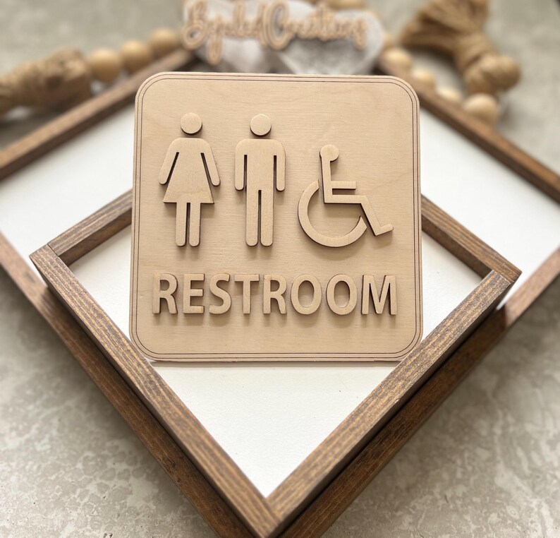 Restroom Bathroom Sign | Restroom Door Sign | Unisex Bathroom | All ...