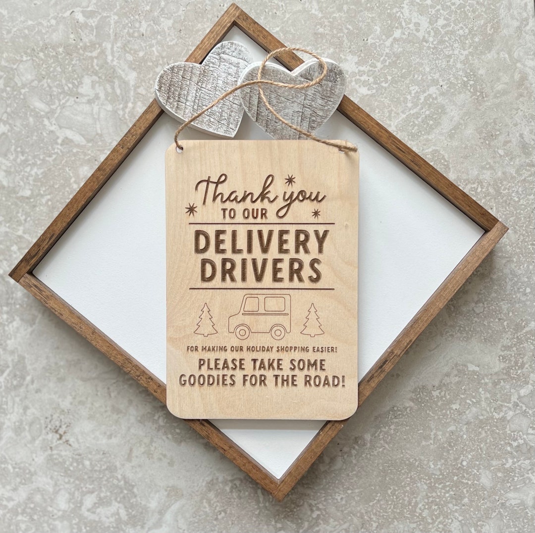 Delivery Driver Truck Sign | Delivery Driver Snack Sign | Leave in Box ...