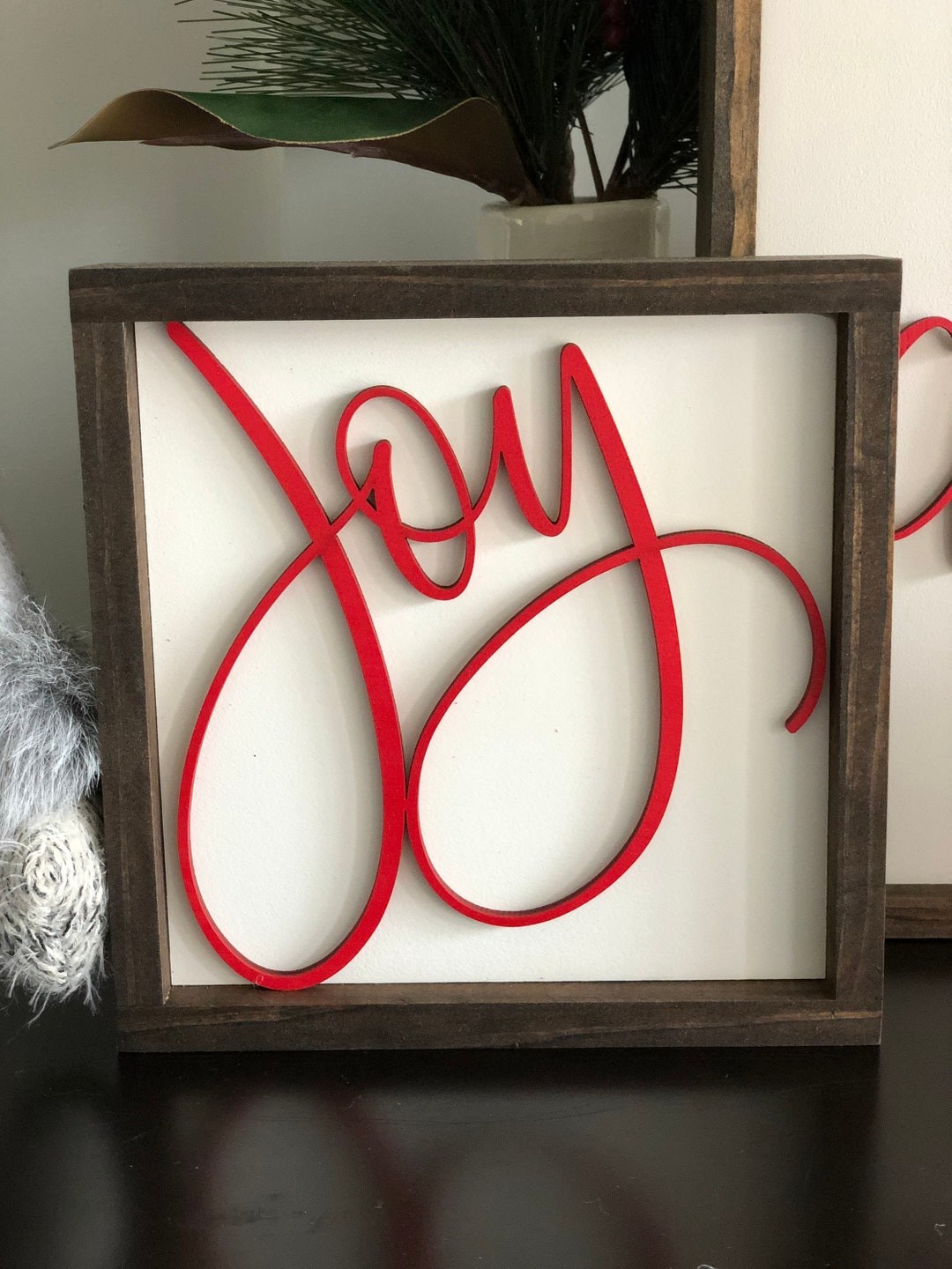 Joy Wood Sign | Christmas Joy Wall Decor | Joy Wreath Decor | Joy to ...