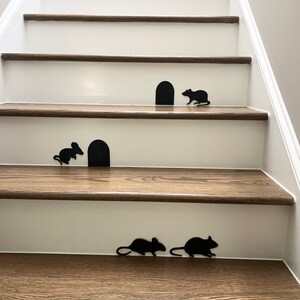 Wooden Black Mice Cut Outs | Halloween Decor | Mouse/rat Decorations ...