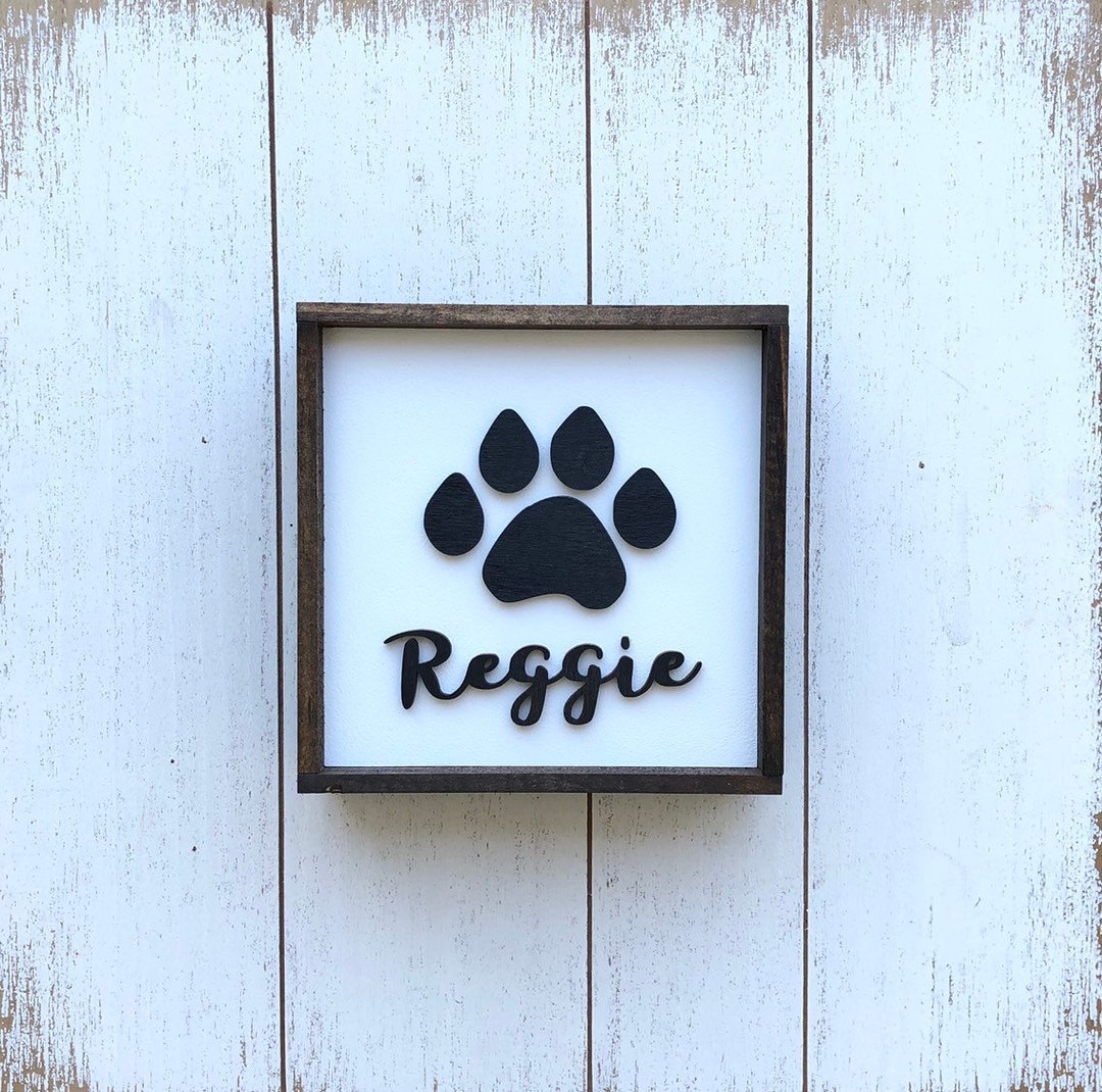 Personalized Dog Sign - Unique Dog Sign - Puppy Name Frame - 3D Dog Paw ...