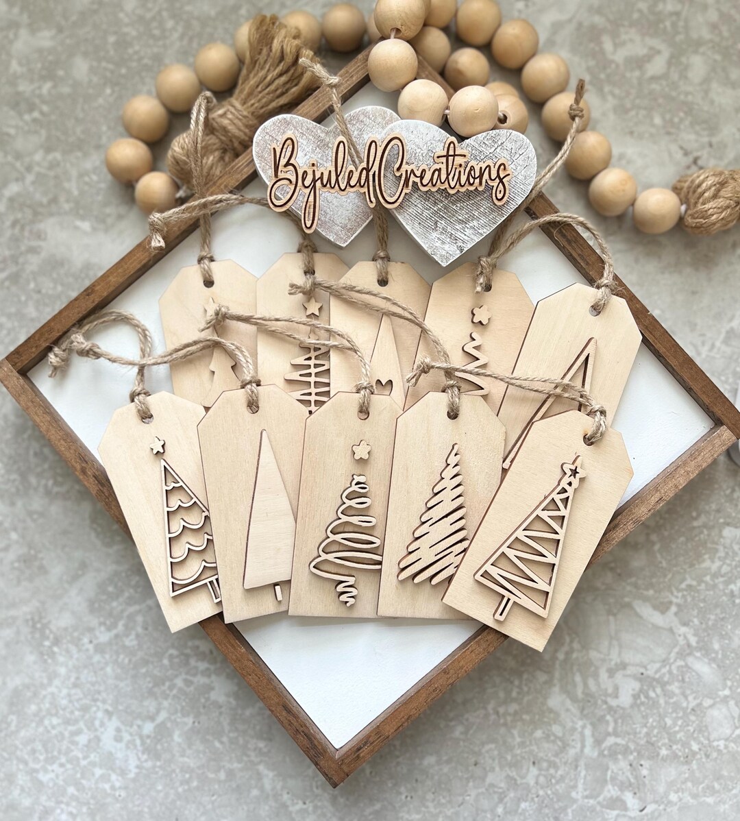 Wooden Christmas Tags | Christmas Tree Gift Tags | Rustic Labels ...