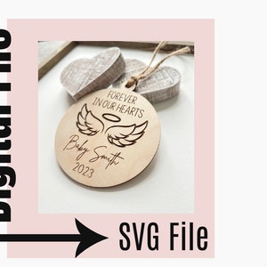 Angel Wings Forever in Our Hearts SVG File|in Loving Memory Svg ...