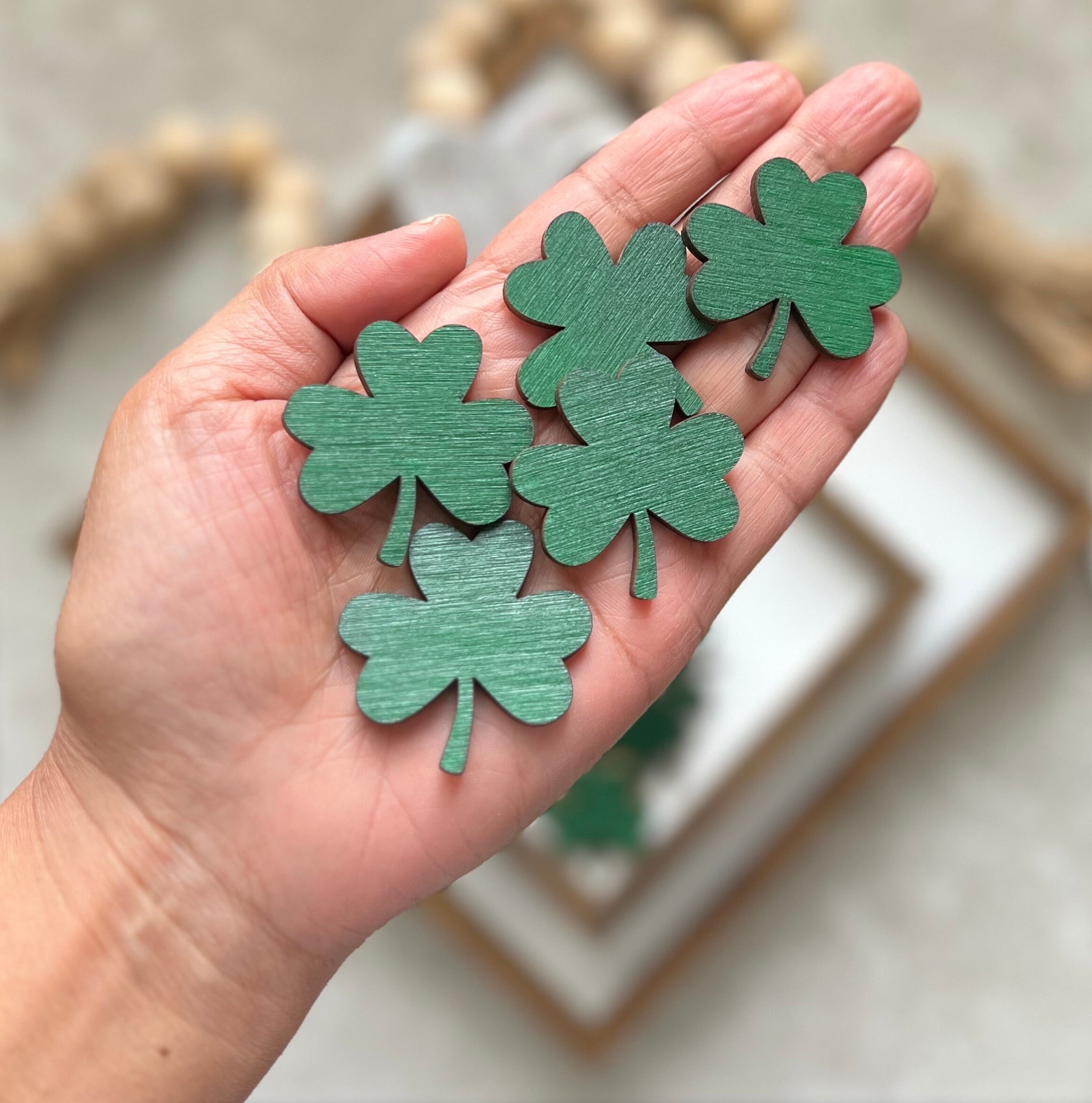 Mini Wooden Shamrocks Confetti 20 Pieces | St. Patrick's Day Decor ...