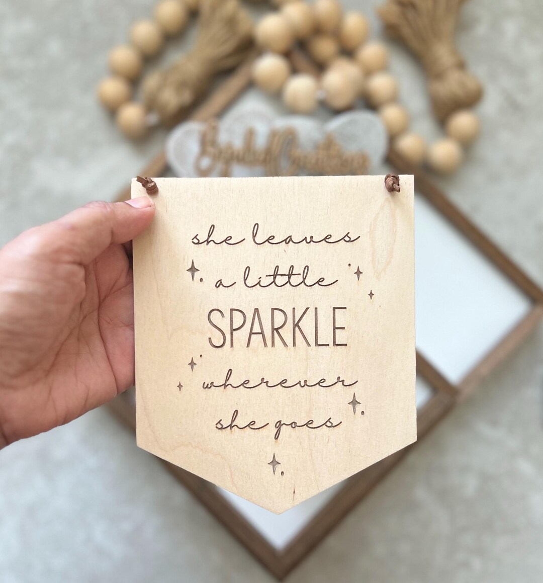 She Leaves a Little SPARKLE Sign | Baby Nursery Sign | New Baby Gift ...