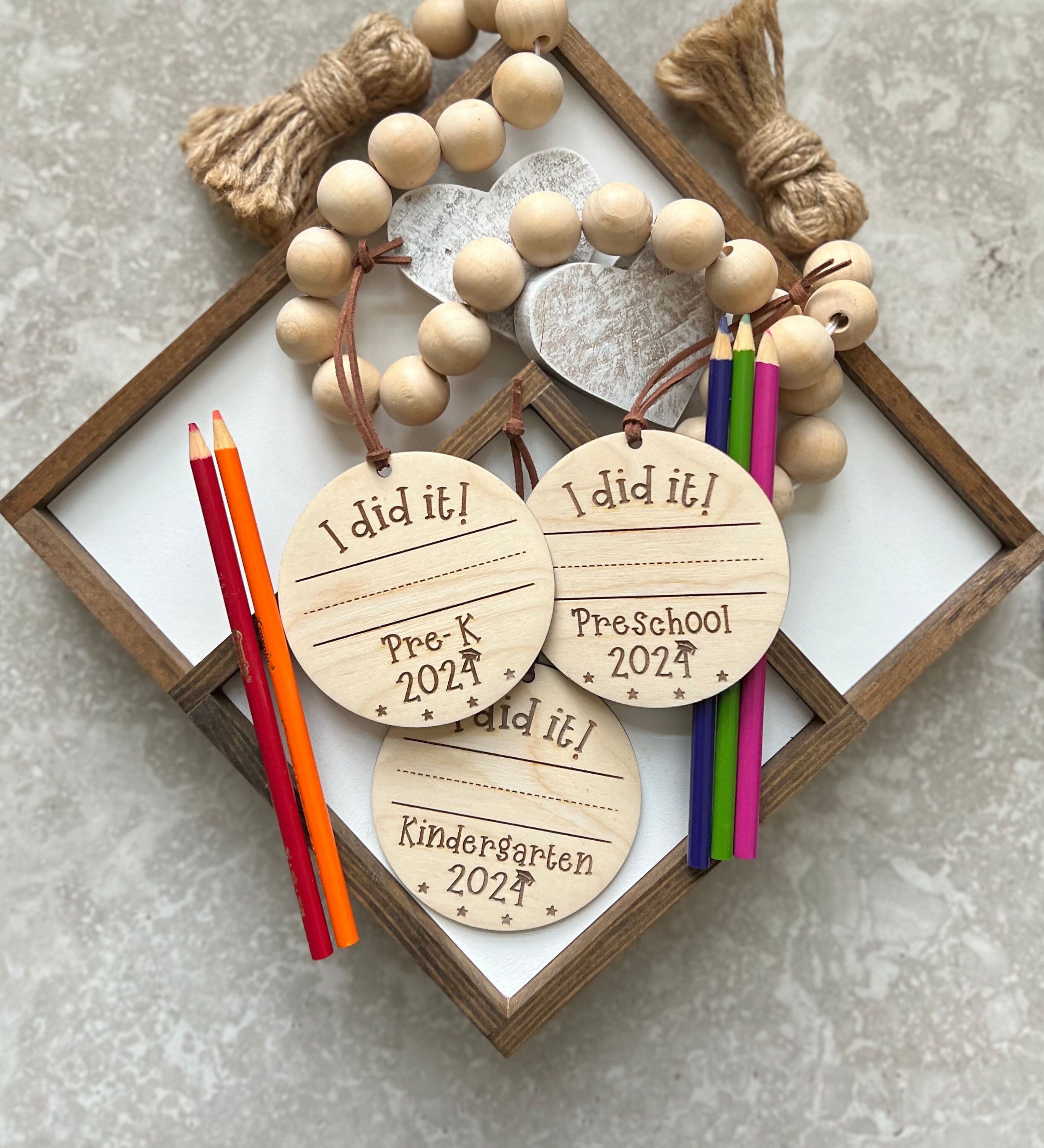 Kindergarten and Preschool Graduation Ornaments | Child's Handwriting ...