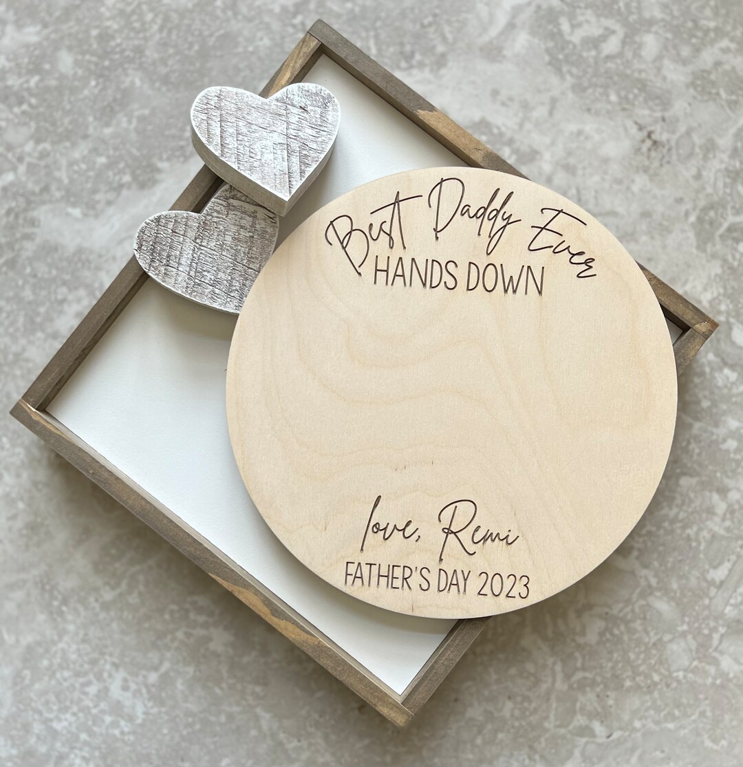 DIY Handprint Sign Hands Down Sign Father's Day Gift Best Dad Ever ...