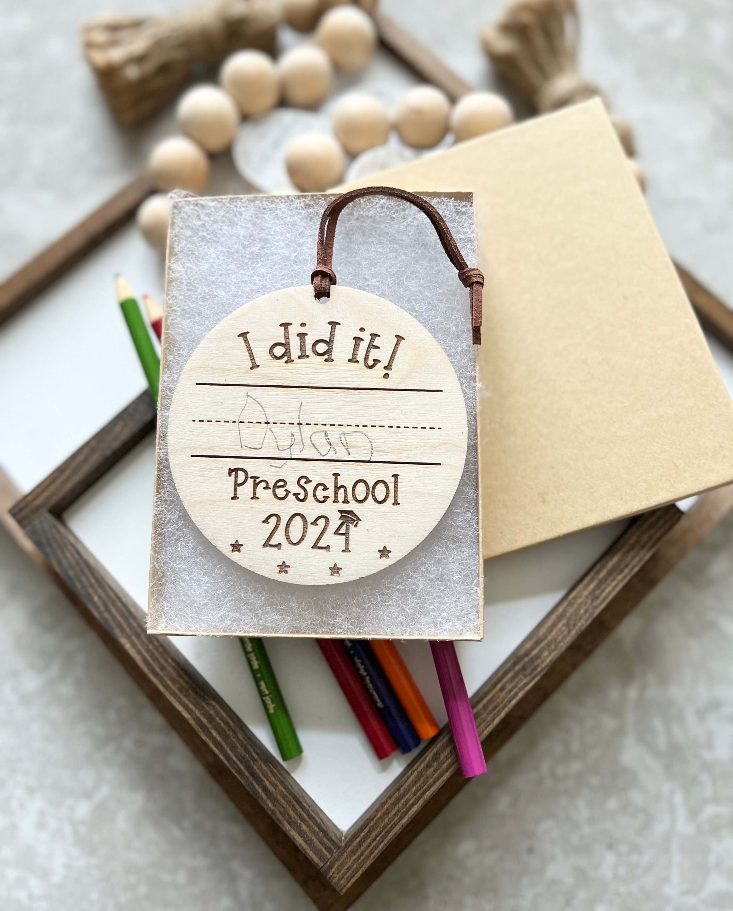 Kindergarten and Preschool Graduation Ornaments | Child's Handwriting ...