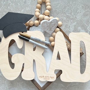 Grad Sign Graduation Cap Wood Sign 2024 Grad Party Backdrop Decor High ...
