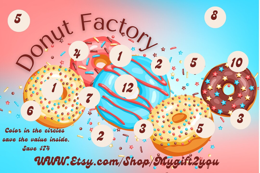 Digital Donut Factory Savings Challenge - Etsy