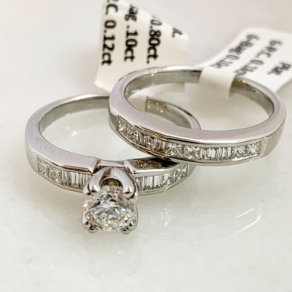 Platinum Wedding Set - Etsy
