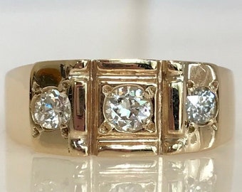 14k gold mens ring | Etsy