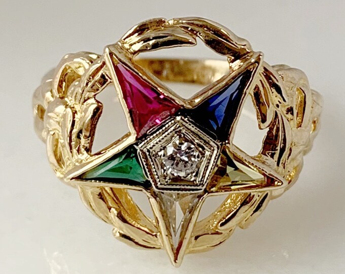 14ky Multi Stone Star Ring - Etsy
