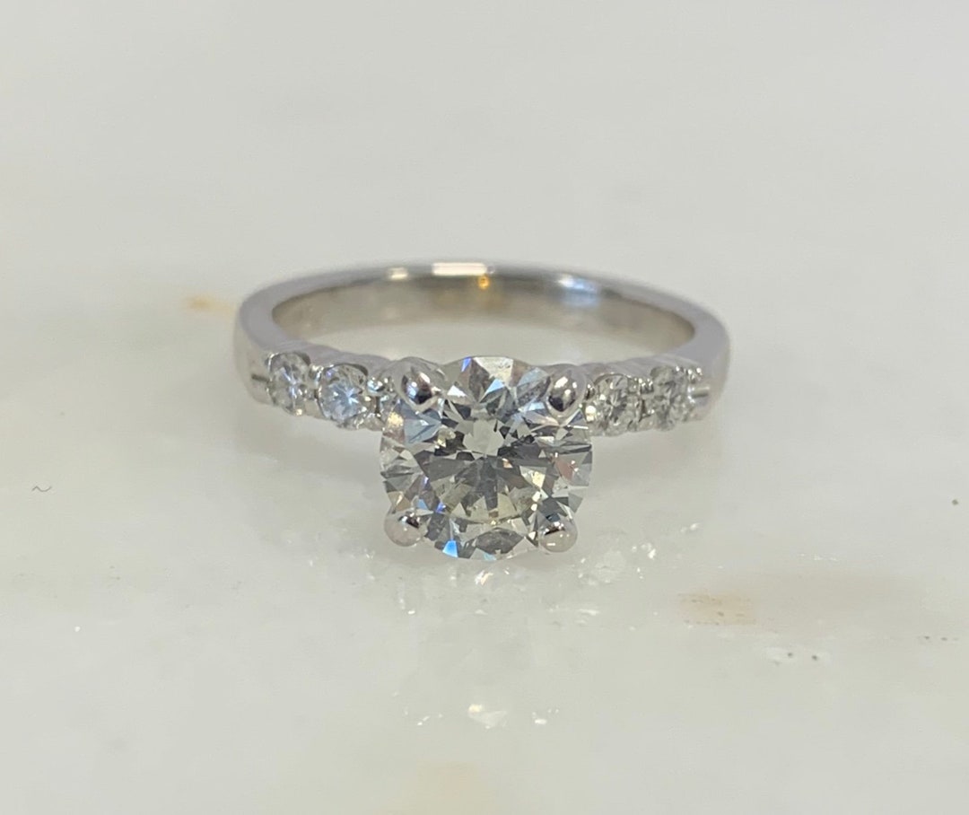 Gorgeous 14k White Gold Engagement Ring - Etsy