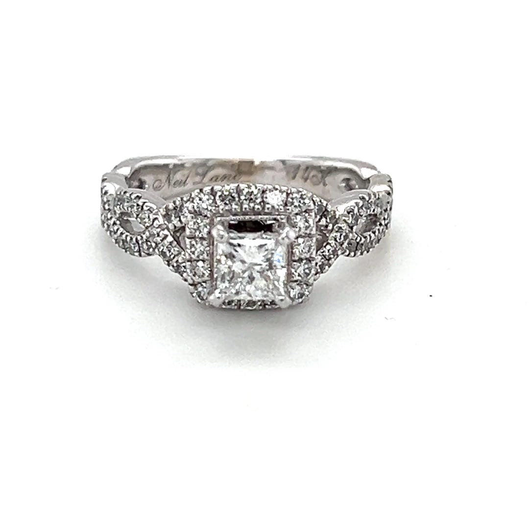 Neil Lane 14k White Gold Princess Cut Diamond Engagement Ring - Etsy