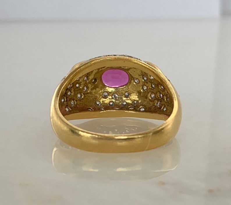 Beautiful 18k Yellow Gold Ruby and Diamond Ring | Etsy