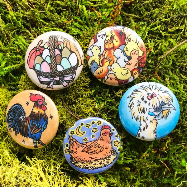 Chicken Buttons Etsy