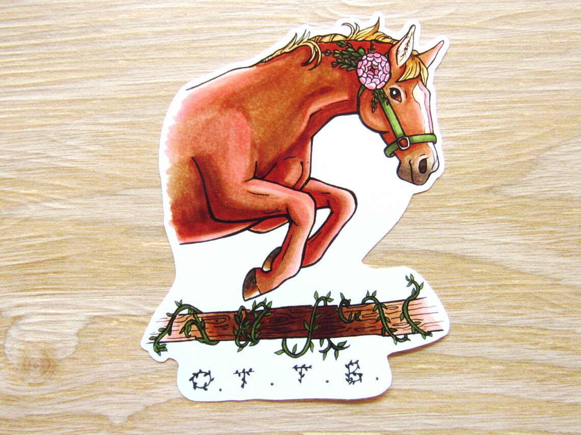 OTTB Sticker Thoroughbred Horse Decal Chestnut Equine | Etsy