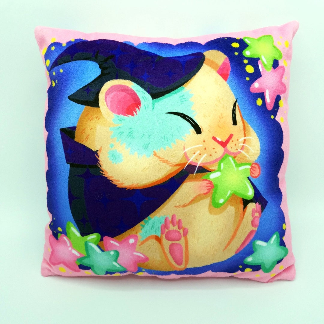 Magical Wizard Hamster Kawaii Decorative Pillow Soft Minky - Etsy