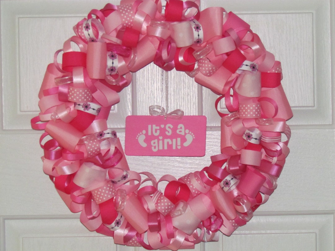 New Baby Girl Ribbon Wreath - Etsy