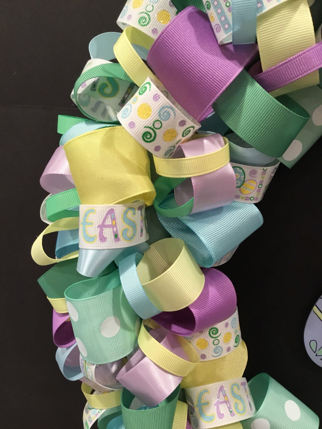 Easter Egg Ribbon Wreath | Etsy